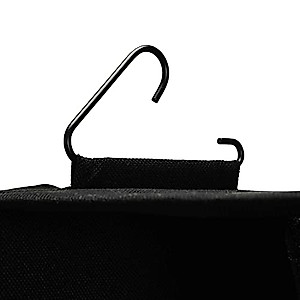 Household Essentials 4 Pocket Wide Organizer with Hangbar, Black