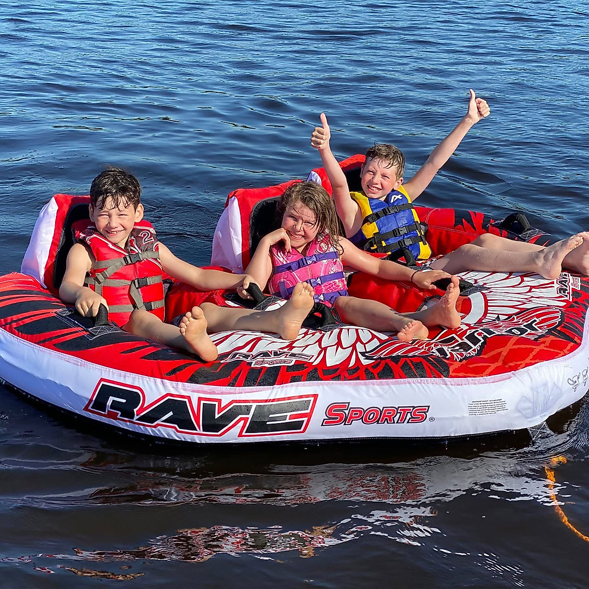 Rave Sports 3 Person Warrior Boat, Red