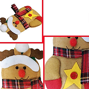 DegGod 8Pcs Christmas Tableware Holders Set, Santa Claus Elk Knife and Fork Bags Covers for Xmas New Year Party Dinner Table Decorations Ornaments (Elf)