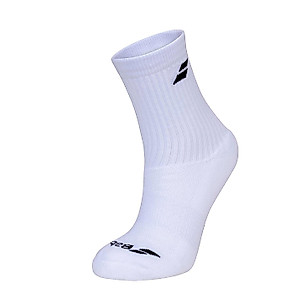 Babolat Men's Crew Socks (White, (M) 9.5-11.5)