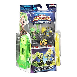 Legends of Akedo Powerstorm Versus Pack 2 Mini Battling Action Figures and 2 Battle Controllers Epic Angry Astrid Versus Boot-Up,Multicolor