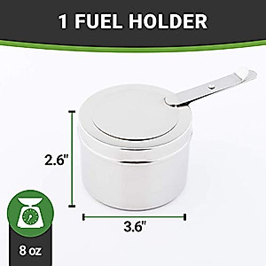 Restaurantware Stainless Steel Chafer Wick Fuel and Sterno Canned Heat Holder with Safety Cover: Perfect for Buffets and Catering Events - Fits Canisters up to 8-OZ - 1-CT