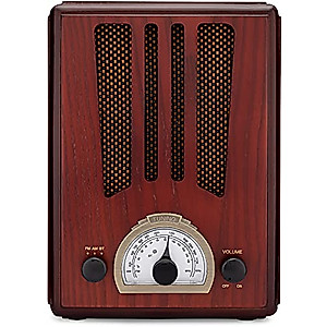 ClearClick Classic Vintage Retro Style AM/FM Radio with Bluetooth - Handmade Wooden Exterior