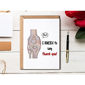 EdgarGifts Thank You Skeleton Card - Knee Cute Card - Medical Thank You Card - Gratitude Card - Keepsake For Doctor Nurse