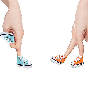 Mimeela 7 Pairs Mini Finger Shoes, Cool Mini Skateboard Shoes for Finger Breakdance, Fingerboard, Elf Shoes Doll Shoes, Used As Making Shoe Keychains and Sneakers for Birds