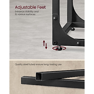 VASAGLE Small Side Table, C Shaped End Table for Sofa and Bed, TV Tray Table with Metal Frame for Couch, Living Room, Bedroom, Rustic Brown and Black