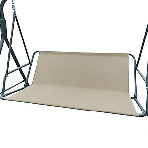 NXIEBFEK Porch Patio Swing Seat Cover, Bench Swing Replacement Covers, 600D Thicken Oxford Waterproof Fabric Swings Seat Cover for Outdoor Garden Swings Chair 54.3x19.7x19.7inch(Beige-M)