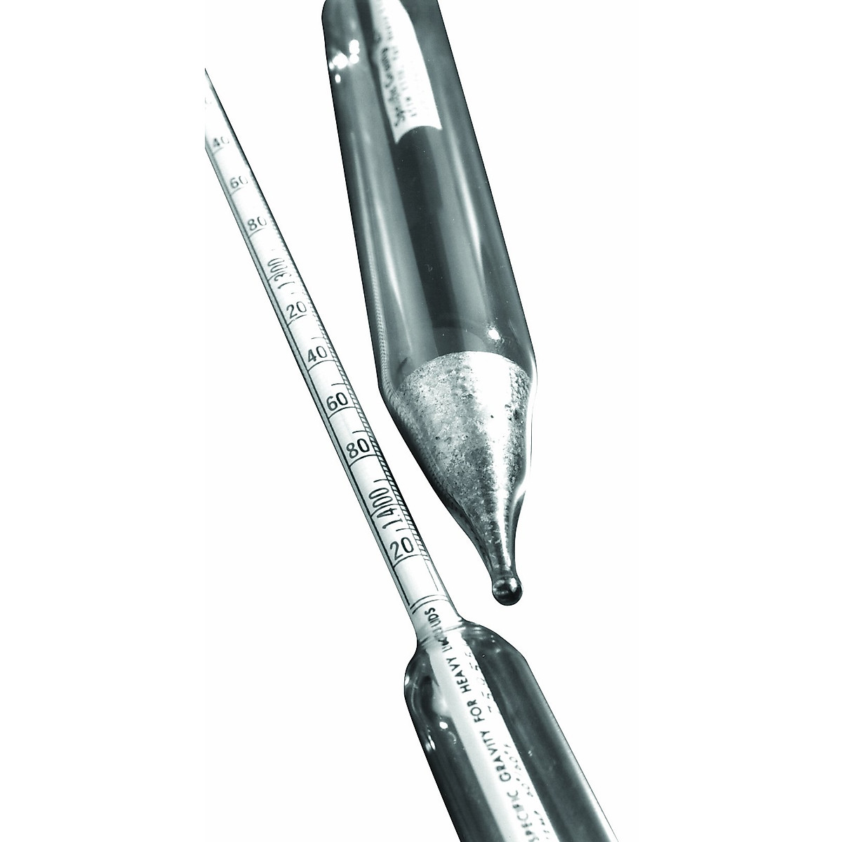 Thomas Durac Specific Gravity Plain Form Hydrometer, Heavier Than Water, 1.000 to 2.000 Range, 300mm Length