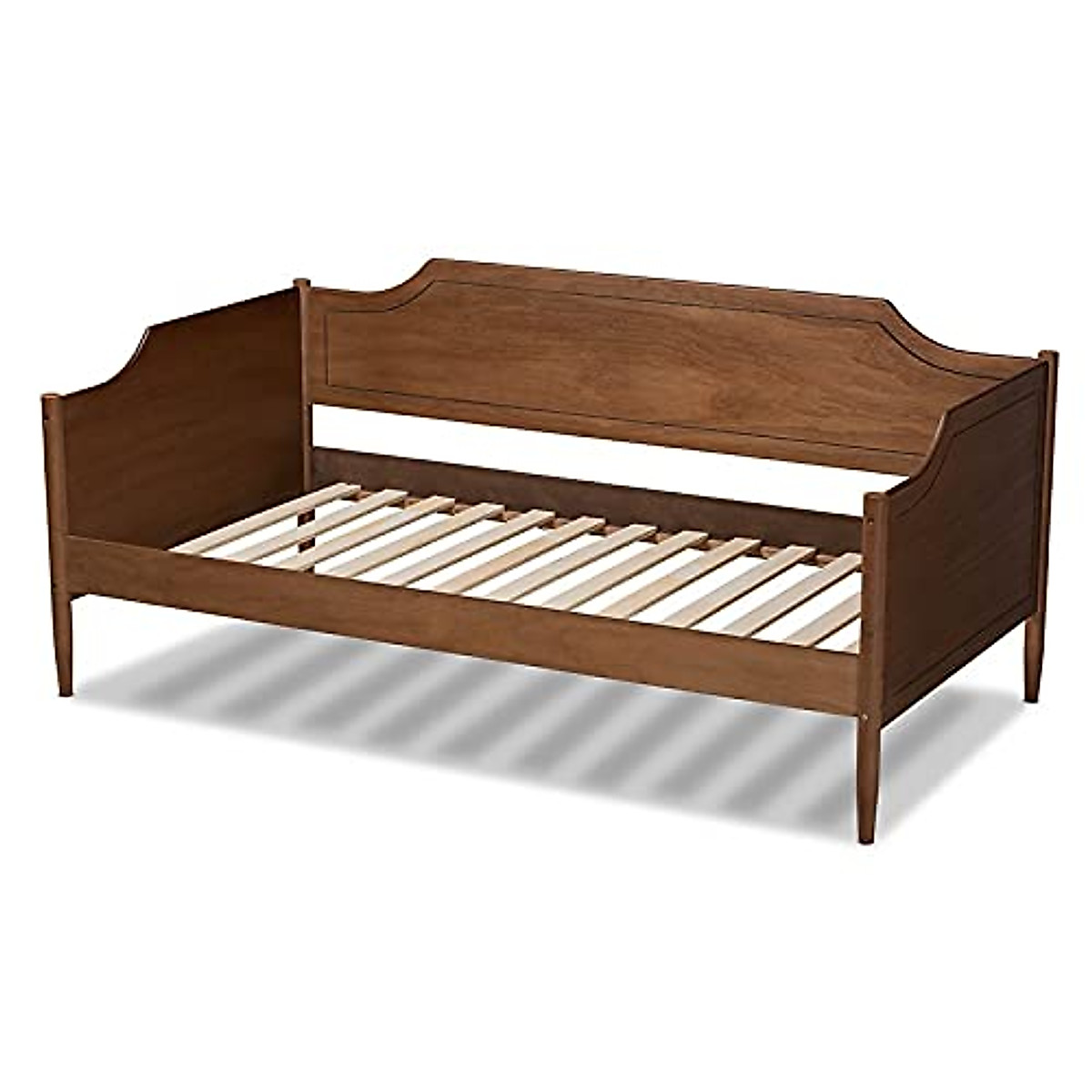 BOWERY HILL Walnut Brown Finished Wood Twin Size Daybed