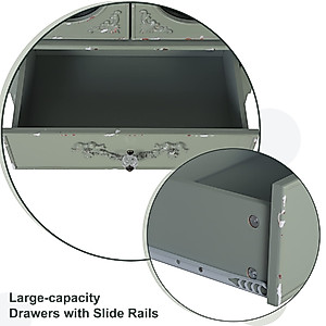 MAISON ARTS Accent Display Cabinet with 2 Glass Doors and Shelves Sideboards and Buffets with Storage for Living Room Bedroom Kitchen Farmhouse Cabinet Decorative Cabinet