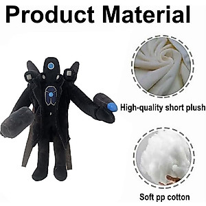 New Upgraded Titan Cameraman Plush, 2023 New Skibidi Toilet Titan Cameraman Plush Toy, Funny Stuffed Anime Game Speakerman Boss Plush Doll Figure, Soft Stuffed Plushie Pillow for Kids Fans Aldults