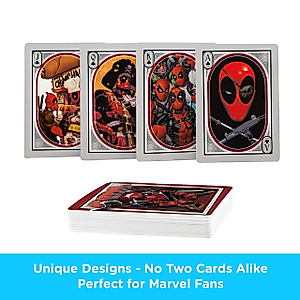 AQUARIUS Marvel Deadpool Playing Cards - Deadpool Themed Deck of Cards for Your Favorite Card Games - Officially Licensed Deadpool Merchandise & Collectibles - Poker Size