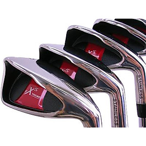 Extreme X5 Wide Sole iBRID Iron Set Senior Men's Complete 8-Piece Iron Set (4-SW) Right Handed Senior Flex A Flex Club with Premium Men's Arthritic Grip