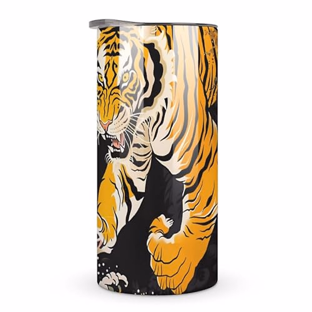 Japanese Tiger Wave Funny Coffee Mug Stainless Steel Travel Insulated Tumbler Double Wall Water Cup 10 Oz