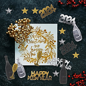 VILLCASE 3 Bags 2024 New Year Confetti Shinny 2024 New Years Eve Party Supplies Happy New Year Confetti Star Sprinkles Table Decorations for Holiday Decorations