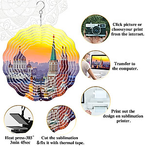 10 Pack 8 Inch Sublimation Wind Spinner Blanks 3D Aluminum Wind Spinners Hanging Wind Spinners DIY Crafts Ornaments for Indoor Outdoor Garden Yard Window Porch Front Door Decoration