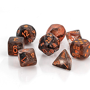 Chessex Lab Dice 4 Nebula CopperMatrix/ Orange Boxed Set