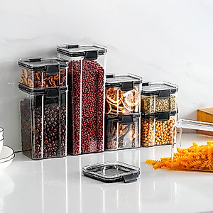 Airtight Food Storage Container, 6 Pc BPA Free With Lids Easy Lock For Kitchen Organization With Good package looking (Black)