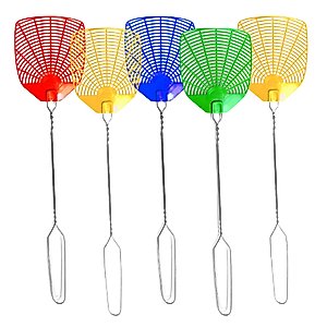 PIC Wire Metal Handle Fly Swatters (Colors May Vary), 6 Pack