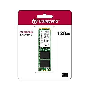 Transcend 128GB MTS800S M.2 2280 SATAIII SSD, Internal Solid State, Compatible with Laptop & PC Desktop, MLC - TS128GMTS800S