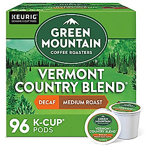 Green Mountain Coffee Roasters Vermont Country Blend Decaf, Keurig Single-Serve K-Cup Pods, Medium Roast Coffee, 96 Count (4 Packs of 24)
