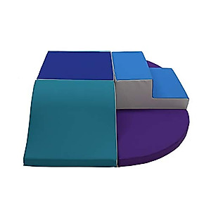 Factory Direct Partners 13021-CTPU SoftScape Playtime All Around Climber for Crawling Infants and Toddlers, Soft Foam Active Playset with Steps and Slides (6-Piece) - Contemporary/Purple