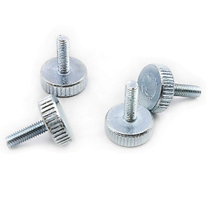 LBY 30pcs Knurled Hand Screw, M3 x 10mm Flat Knurled Head Fully Threaded Thumb Screws(Single Layer Step), Carbon Steel Galvanize