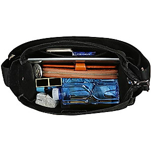 Iswee Women’s Canvas Shoulder Bag Small Hobo Purse and Handbag Crossbody Bag Messenger Bags (Black)