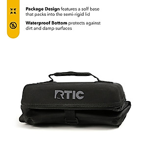 RTIC 8 Can Everyday Cooler, Soft Sided Portable Insulated Cooling for Lunch, Beach, Drink, Beverage, Travel, Camping, Picnic, for Men and Women, Black