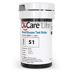Oh?Care Lite Blood Glucose Test Strips (50pcs) - Diabetic Test Strips Calibrated for Oh?Care Lite Blood Sugar Testing Monitor/Glucometer - Affordable Diabetic Supplies by ijCare (1)