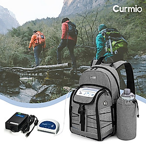 CURMIO Portable Oxygen Concentrator Backpack, POC Carrying Bag Compatible for Inogen, OxyGo and Caire Units, Bag Only, Gray (Patent Pending)