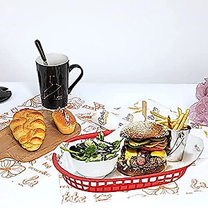 Cedilis 40 Pack Fast Food Basket, 9" x 5.8"x1.3" Plastic Food Serving Trays, Food Service Restaurant Baskets, Reusable Bread Fry Baskets for Hot Dogs, Burgers, Sandwich, Picnic, Parties, Deli Serving