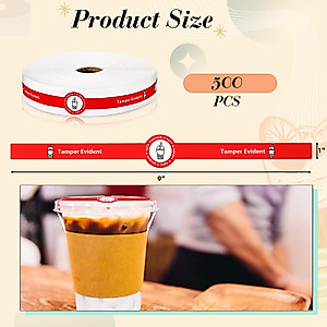 Skyygemm Safe Secure Tamper Evident Seals Stickers for Drink Lids 1" x 9" Food Delivery Stickers Sealed for Freshness Labels Drink Food Tamper Proof Stickers Tamper Evident Tape (Red,500 Pcs)