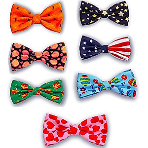REVEDA Pet Bow Ties Set for Dogs and Cats, Detachable & Adjustable, Holidays Theme, Pet Collars Dog Grooming Accessories, Colorful Neck Tie for Small, Medium, Large Dogs