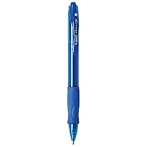 BIC Atlantis Velocity Bold Retractable Ball Pen, Bold Point (1.6mm), Blue, 12-Count, Rubber Grip for Comfortable Writing