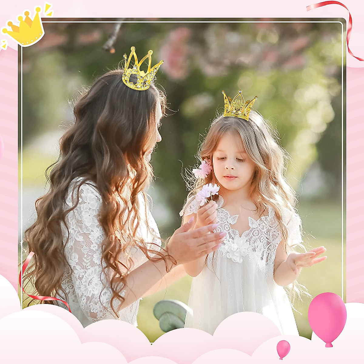 30 Pcs Gold Crown Cake Topper Mini Small Crowns Pearl Rhinestone Princess Cupcake Toppers for Flower Arrangements Glittering Cake Decoration for Girl Lady Bridal Wedding Birthday Party, 3 Style