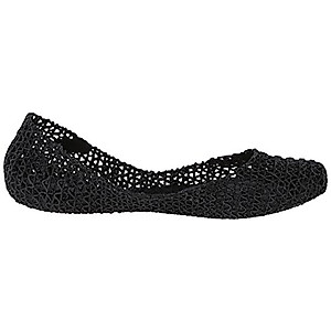 Melissa Women's Campana Papel Vii Ballet Flat, Black Glitter, 5 M US