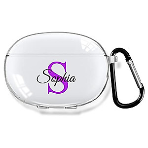 CaseHome Custom Name Case for Beats Studio Buds, Personalized Gift Shock Absorption Soft Clear TPU Beats Studio Buds Case Cover