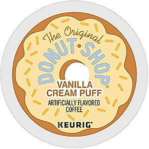 The Original Donut Shop Vanilla Cream Puff Keurig Single-Serve K-Cup Pods, Medium Roast Coffee, 72 Count (6 Packs of 12)
