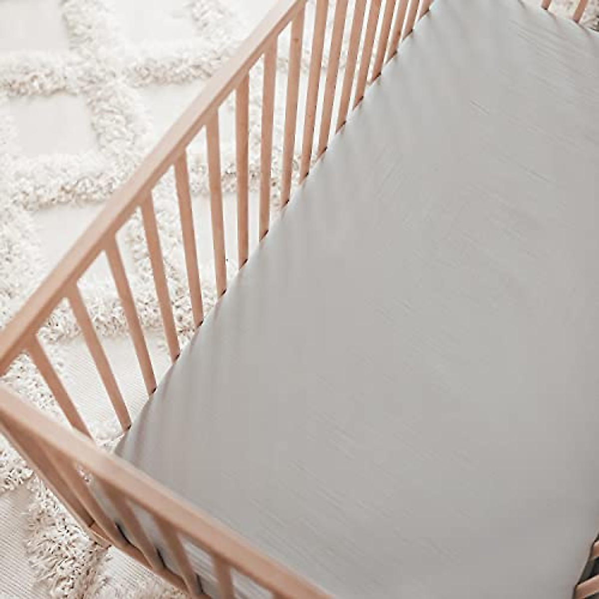 Newton Baby Organic Fitted Crib Sheets (2-Pack) - 100% Breathable and Ultra-Soft, 100% Organic Muslin Cotton, Twilight Grey + White, Fits All Standard Cribs