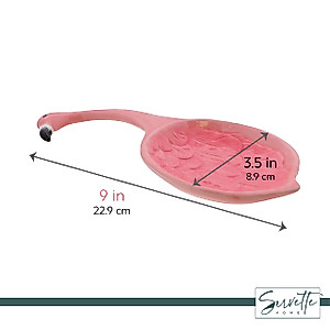 Animal-themed Ceramic Spoon Rest Kitchen Ladle and Spoon Holder - Flamingo