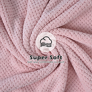 Ultra Plush Microfiber Hair Towel Wrap for Women, 2 Pack 10 inch X 26inch Purple, Ultra Absorbent Twist Hair Turban Drying Cap Hair Wrap, For Drying Curly, Long & Thick Hair (Large Size Beige Blue)