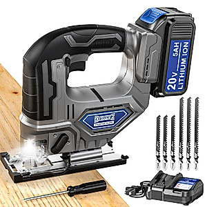 2024 New Cordless Jigsaw Tool Compatible with Dewalt 20V Battery, Brushless jigsaw tool with Variable Speed, 0°-45° Bevel Cuts, LED Light, 3-Position Orbital Action for Straight/Curve/Circle Cutting