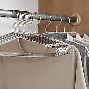 Tosnail 50 Pack Stainless Steel Strong Wire Metal Hangers Heavy Duty Clothes Hangers - 16.5"/42cm
