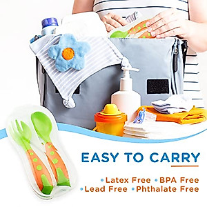 Toddler Utensils Baby Spoons and Forks Set- Includes Baby Utensils Case | Toddler Spoon | Toddler Fork - Bpa Free (4 Pieces)