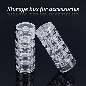 BENECREAT 5G/5ML Stackable Round Plastic Containers 8 Column(5 Layer/Column) Bead Storage Jars for Seed Beads, Diamond Drills and Other Jewelry Components