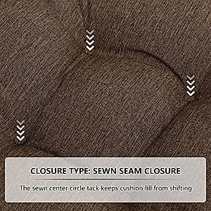 RACE LEAF 19" x 19" Patio Chair Seat Pads Brown - Outdoor/Indoor Patio Cushions Set of 2 - Replacement Cushions for Chairs and Seating - Olefin Seat Pads for Porch, Deck, and Garden Seats