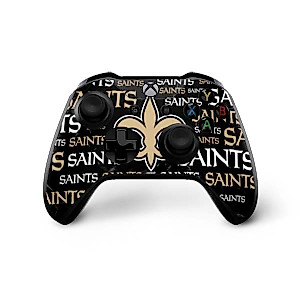 Skinit Decal Gaming Skin Compatible with Xbox One X Bundle - Officially Licensed NFL New Orleans Saints Black Blast Design