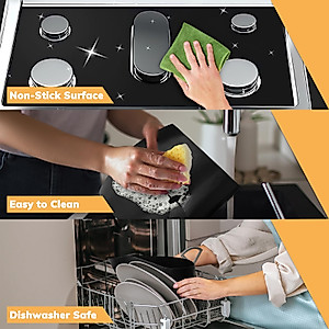 Stove Cover Gas Stove Top Protectors for Samsung Gas Range With 2 Pcs Gap Covers - Reusable Oven Stove Liners Mat Stove Non-Stick Washable Gas Stove Liners to Keep Stove Clean