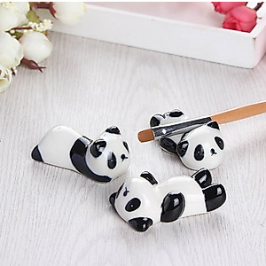 4 Pcs Nail Brush Pen Rack Ceramic Stand Holder Cute Panda Manicure Nail Art Tool Random Pattern